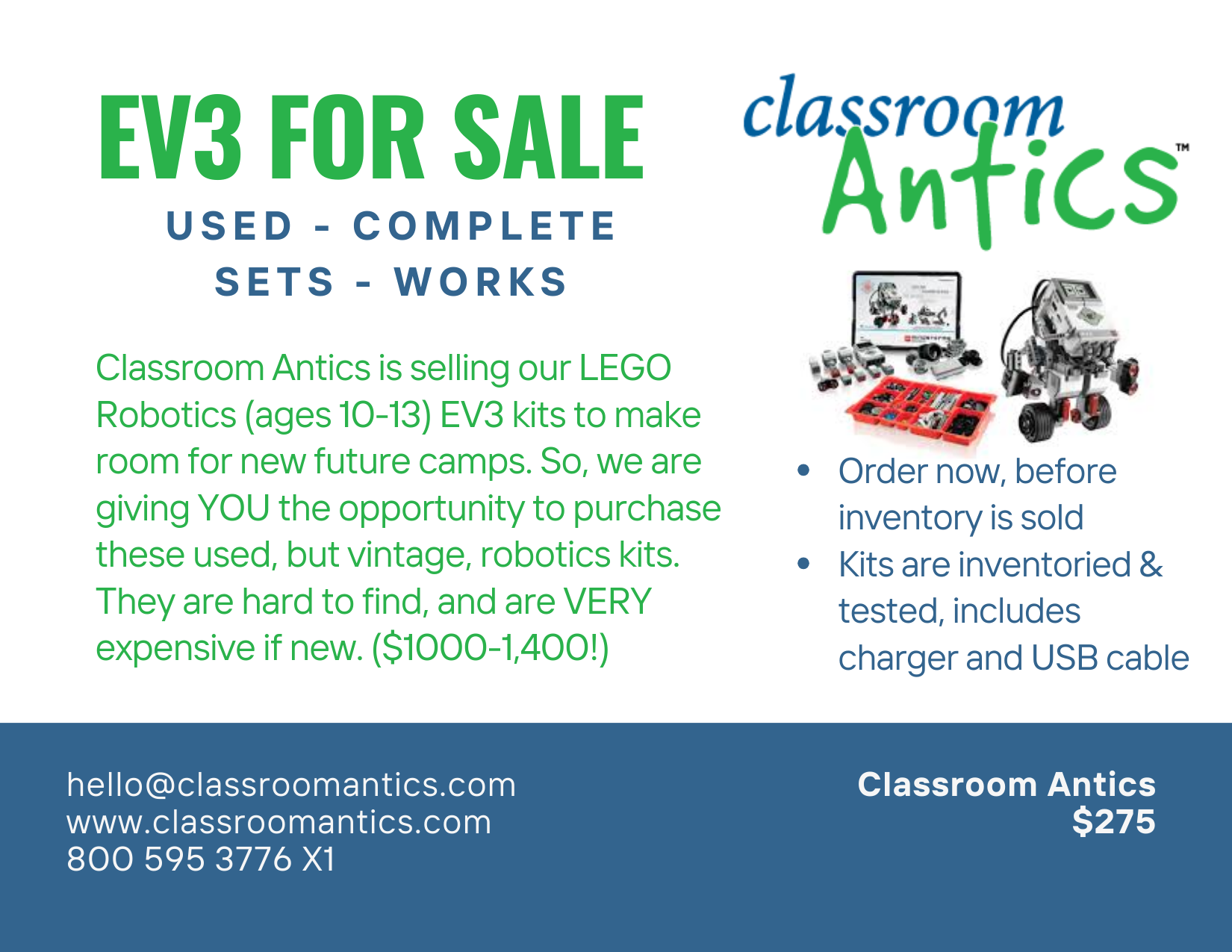 2025 Post-Camp Info VEX Robotics - Classroom Antics